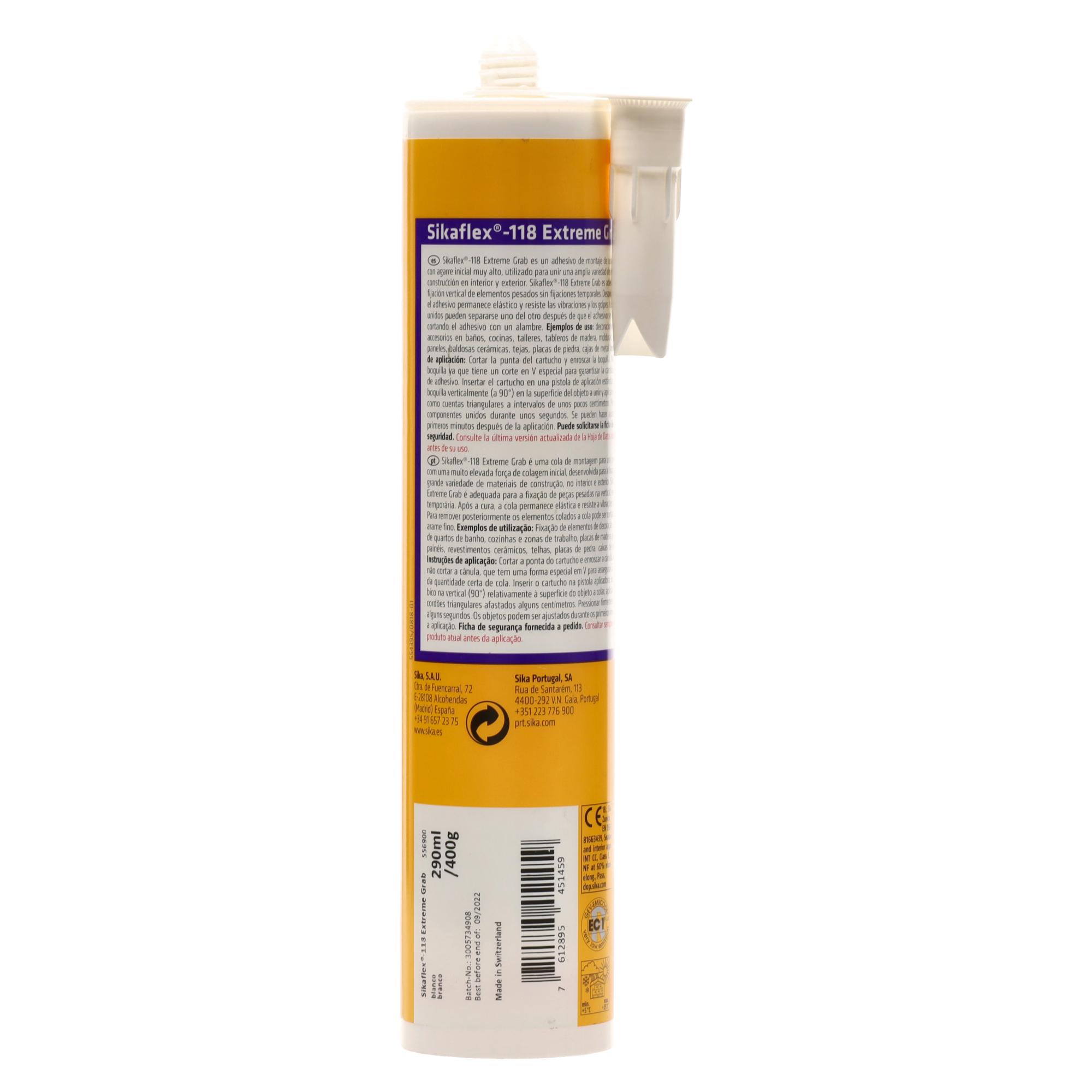 SIKAFLEX 118 EXTREME GRAB BLANCO 290 ML - Alkain